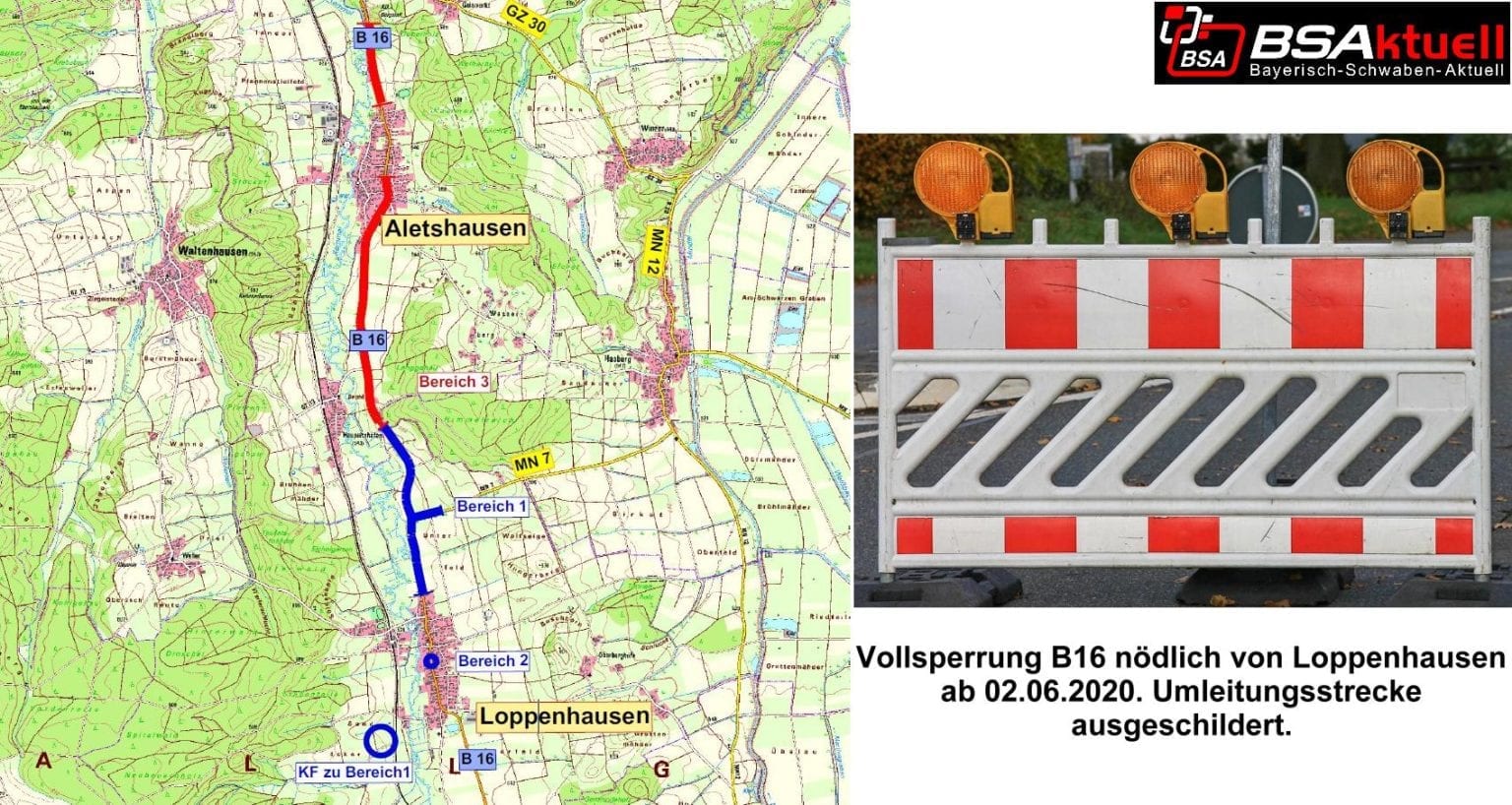 Vollsperrung: Ausbau der Bundesstraße 16 nördlich Loppenhausen - BSAktuell Vollsperrung: Ausbau der Bundesstraße 16 nördlich Loppenhausen - BSAktuell